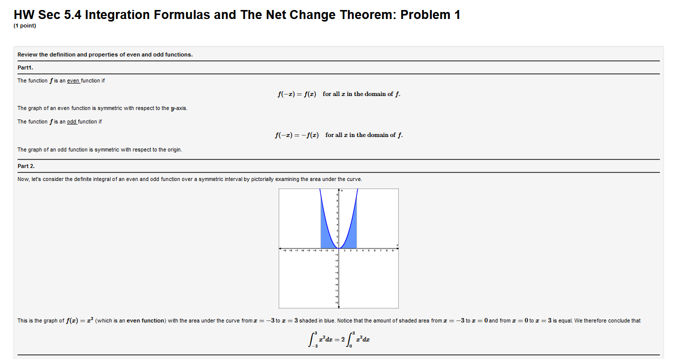 Solved HW Sec 5.4 Integration Formulas and The Net Change | Chegg.com