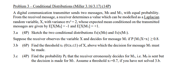 Solved Problem 3 -Conditional Distributions (Miller | Chegg.com