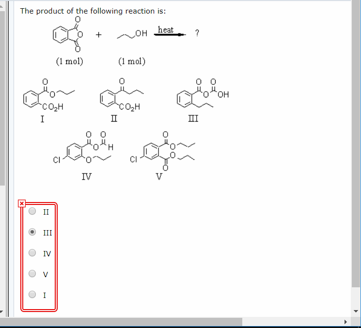 Solved The product of the following reaction is: heat (1 | Chegg.com