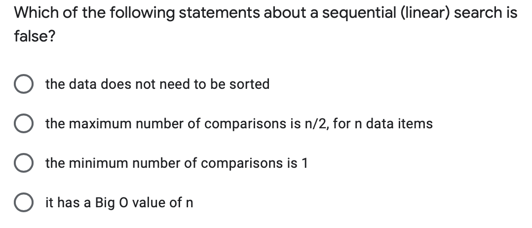 Solved For a sorted list of 1024 elements, a binary search | Chegg.com