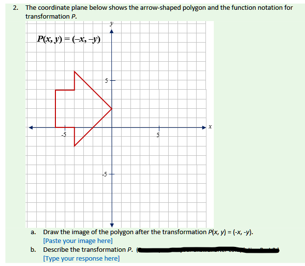 Solved 2. The coordinate plane below shows the arrow-shaped | Chegg.com