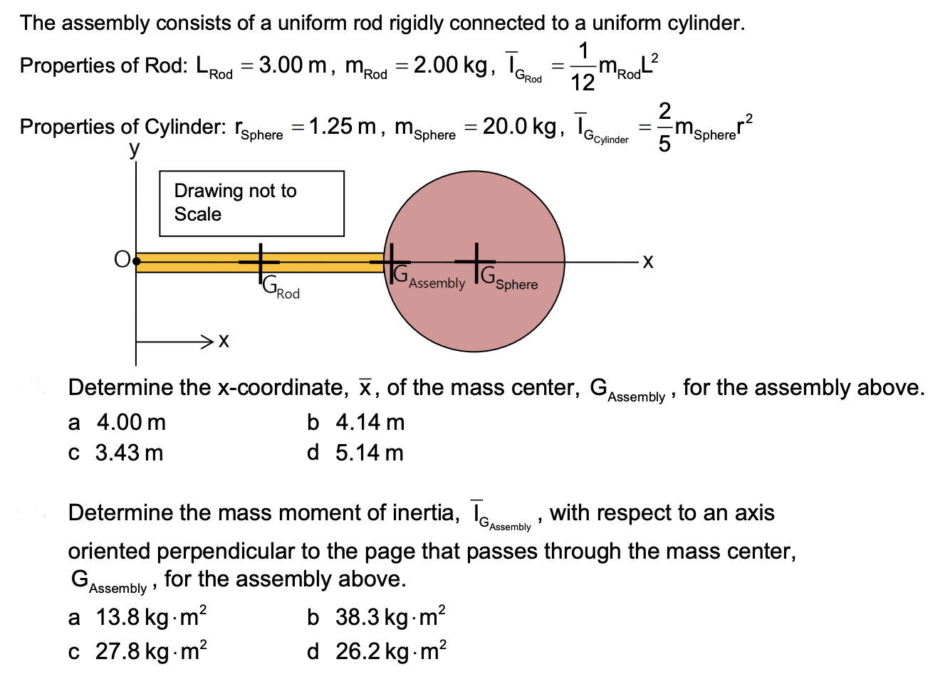 Solved mRod - The assembly consists of a uniform rod rigidly | Chegg.com