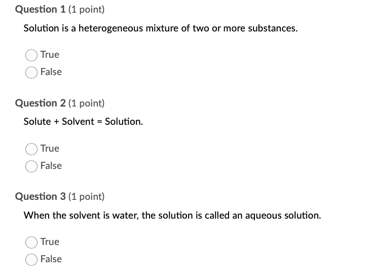 Solved Question 1 (1 point) Solution is a heterogeneous | Chegg.com