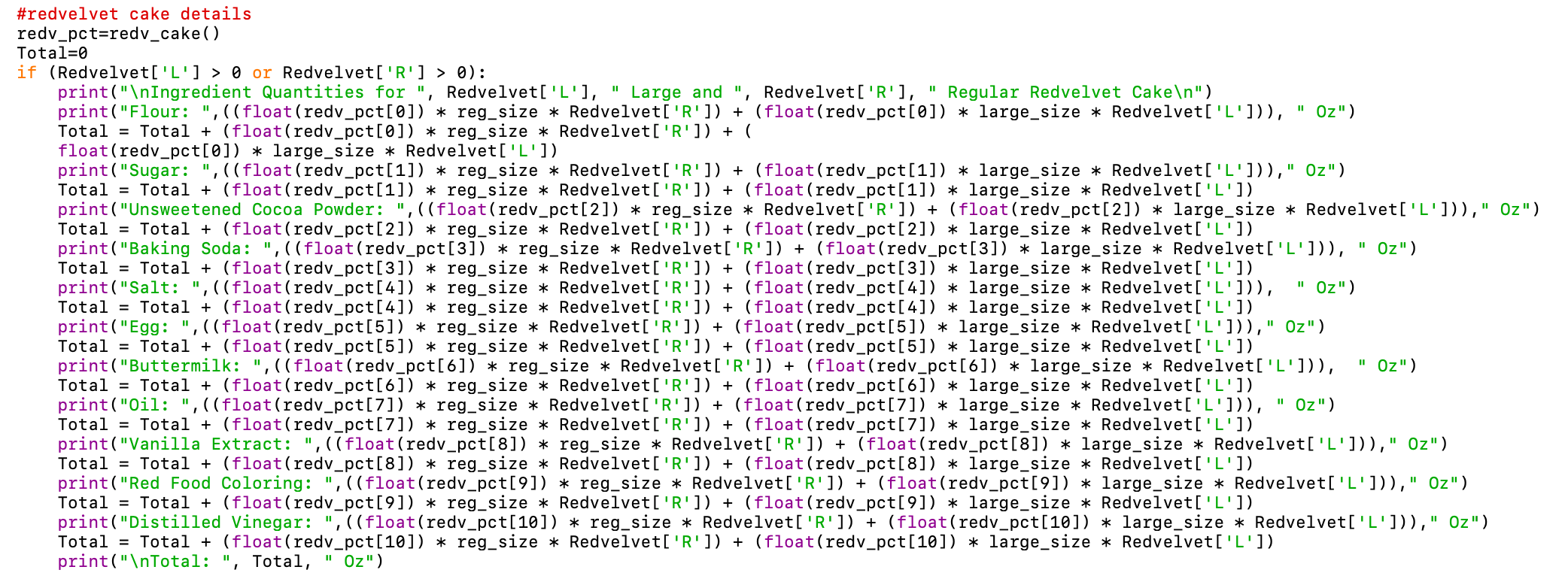 Solved Part 1 - Write the ingredients list to a file (10 | Chegg.com