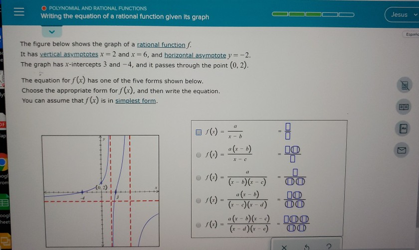 Solved = O POLYNOMIAL AND RATIONAL FUNCTIONS Writing the | Chegg.com
