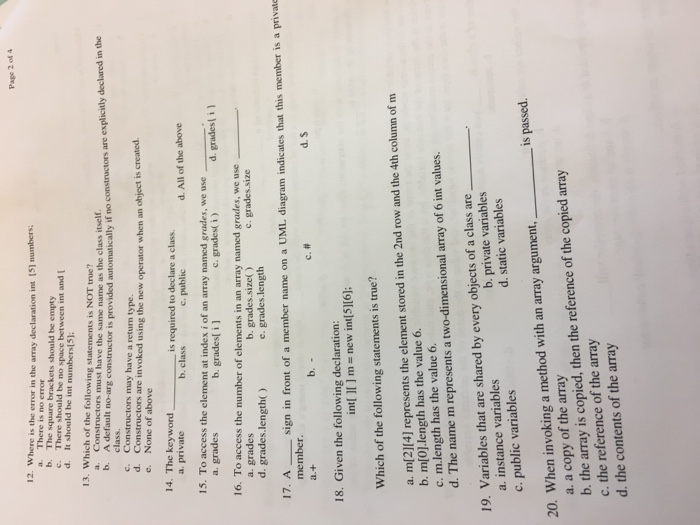 Solved Multiple Choice (35 points.20problems, 1.75 points | Chegg.com