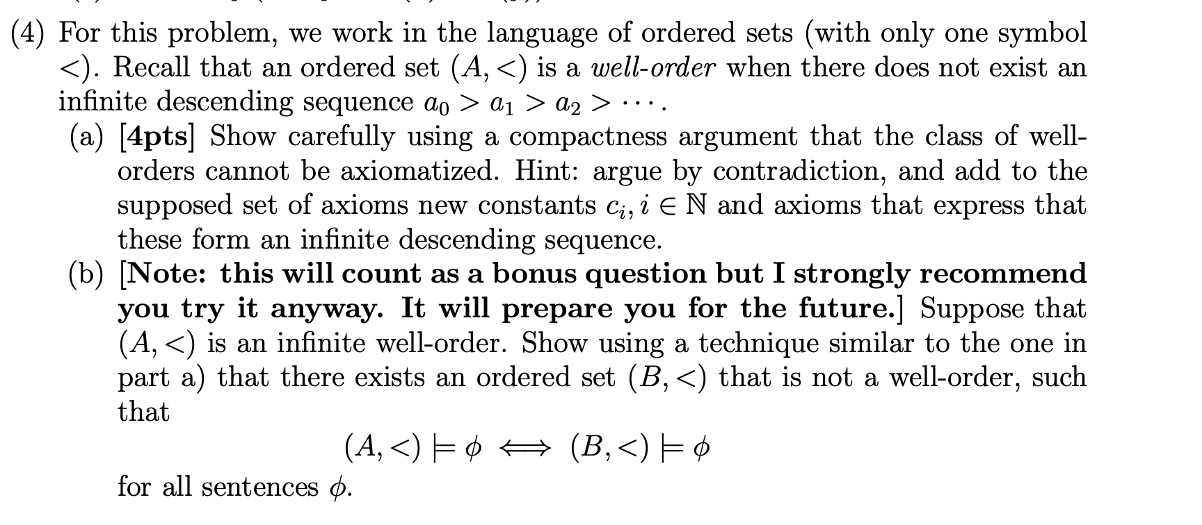 Solved (4) For this problem, we work in the language of | Chegg.com