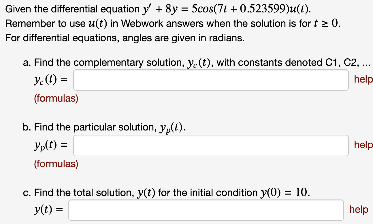 Solved Given the differential equation | Chegg.com