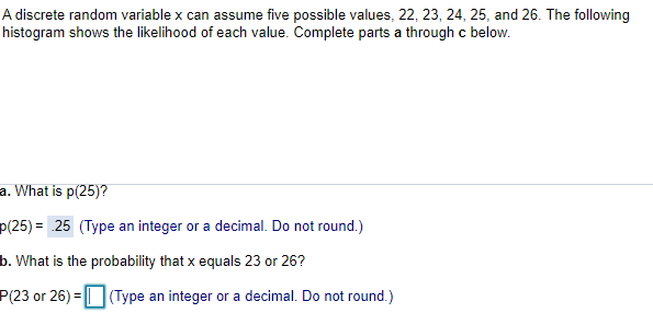 Solved A discrete random variable x can assume five possible | Chegg.com