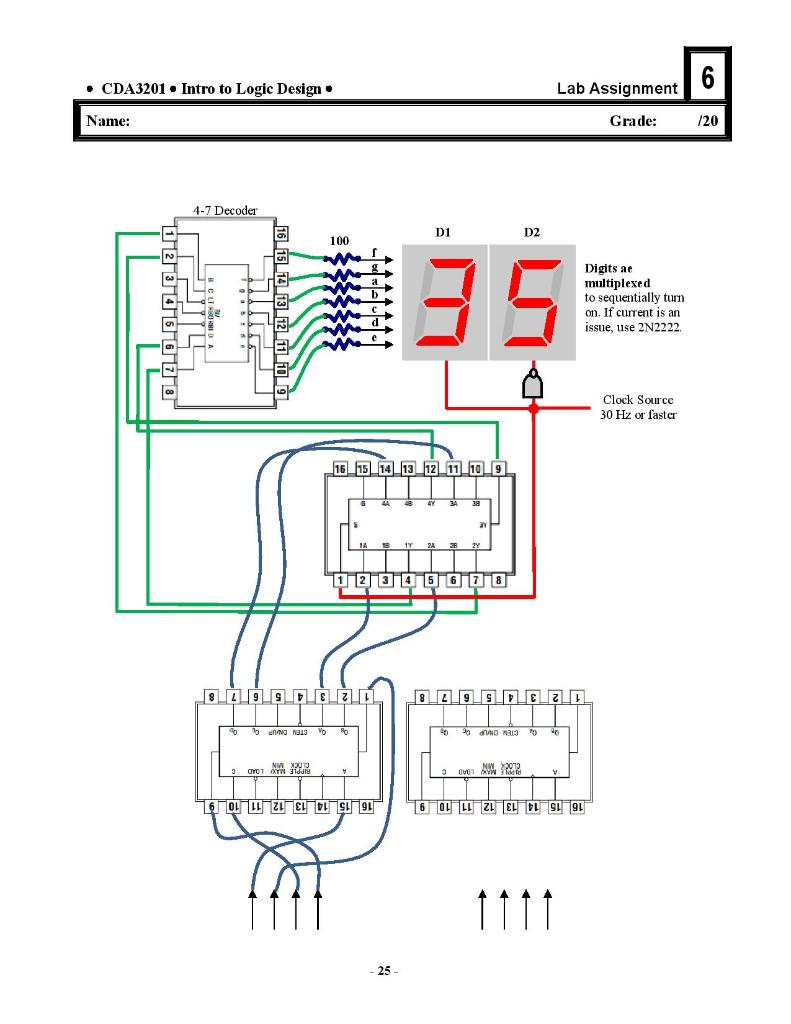 CDA3201 Intro to Logic Design Lab Assignment Name: | Chegg.com