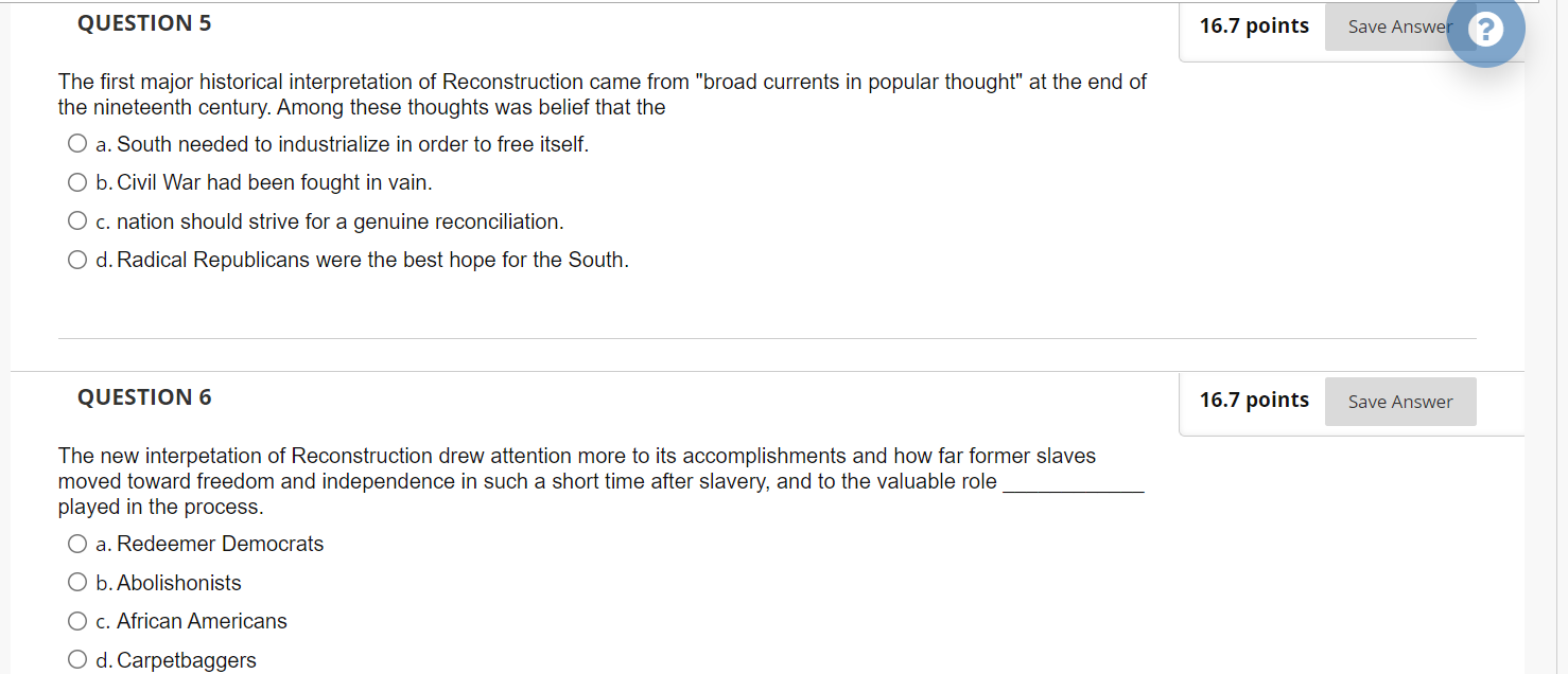 Solved QUESTION 3 16.7 points Save Answer Beginning in the | Chegg.com