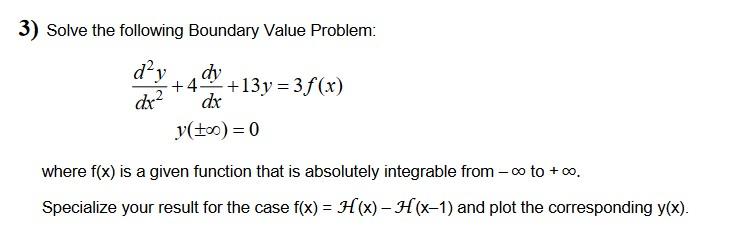 Solved 3) Solve the following Boundary Value Problem: | Chegg.com