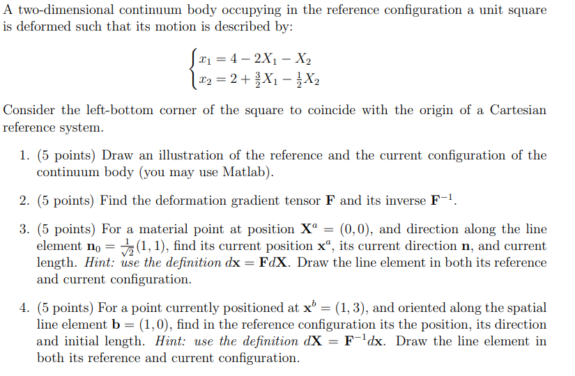 Solved A two-dimensional continuum body occupying in the | Chegg.com
