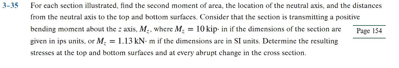 Solved For each section illustrated, find the second moment | Chegg.com