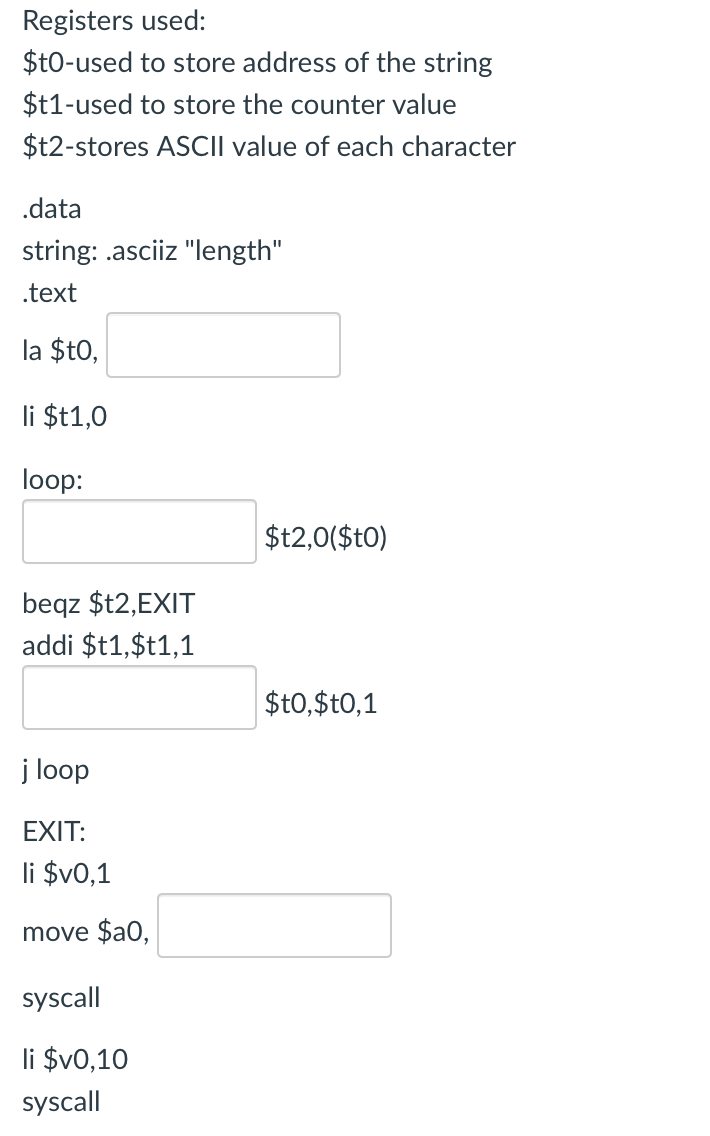 Solved Registers used: $to-used to store address of the | Chegg.com