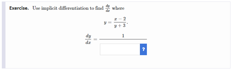 Solved Exercise. Use implicit differentiation to find dxdy | Chegg.com