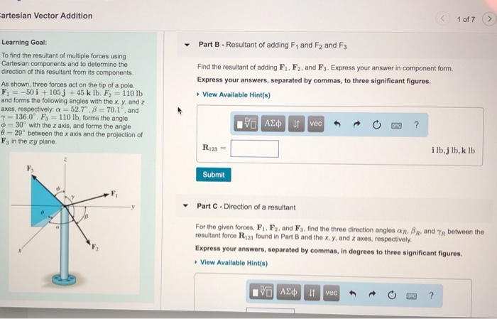Solved Cartesian Vector Addition 1 of 7> Learning Goal: To | Chegg.com