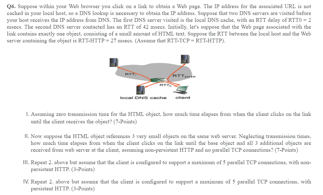 Q6. Suppose within your web browser you click on a | Chegg.com