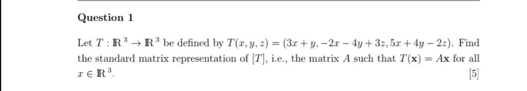 Solved Let T:R3→R3 be defined by | Chegg.com