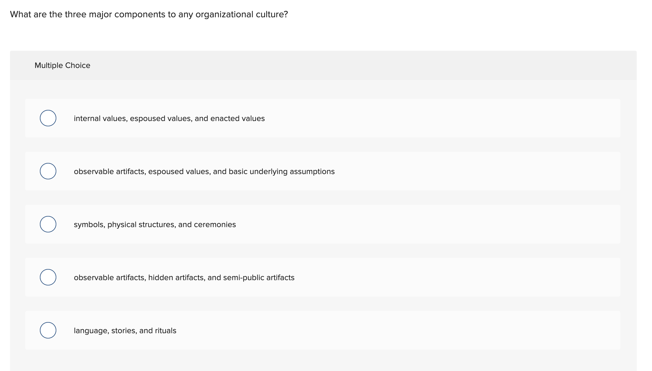 Solved What are the three major components to any | Chegg.com