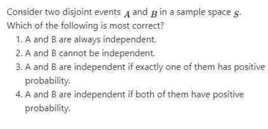 Solved Consider two disjoint events A and B in a sample | Chegg.com
