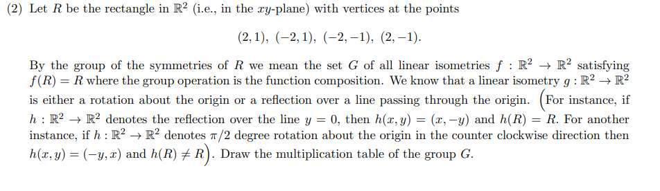 Solved (2) Let R be the rectangle in R2 (i.e., in the | Chegg.com