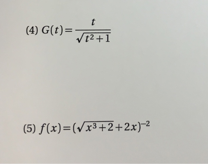Solved 1. Differentiate the following functions: | Chegg.com