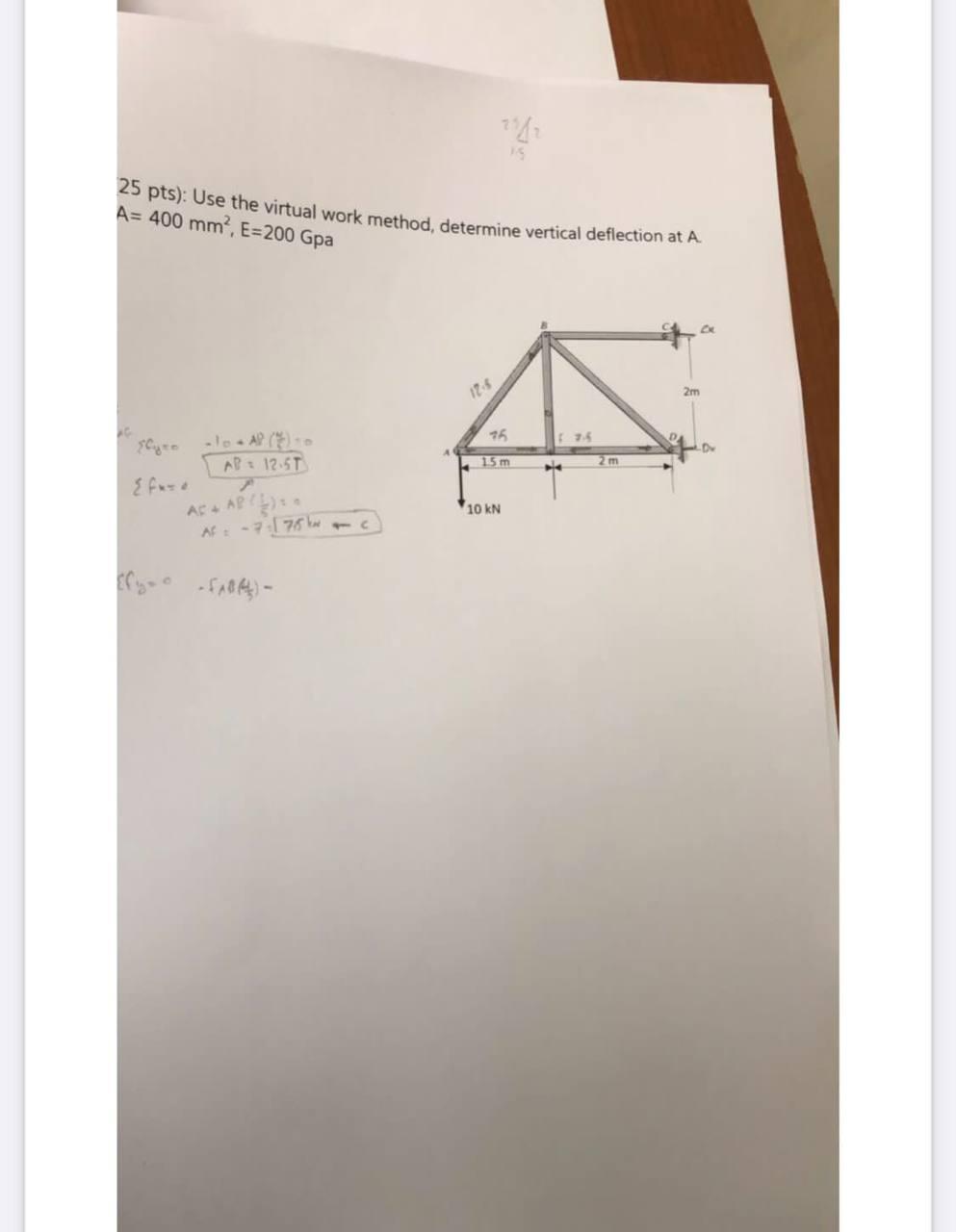 Solved 25 pts): Use the virtual work method, determine | Chegg.com
