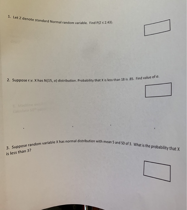 Solved 1. Let Z denote standard Normal random variable. F | Chegg.com
