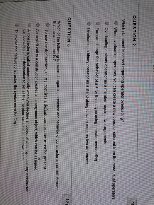 Solved QUESTION 2 10 Which statement is correct regarding | Chegg.com