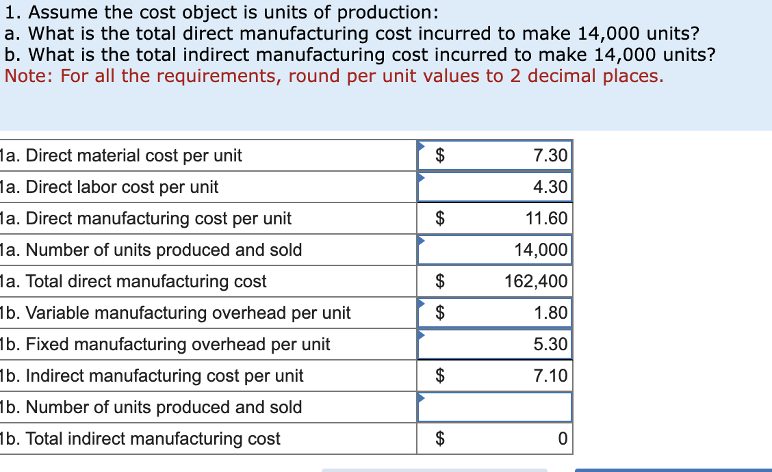 Solved Assume the cost object is units of production: a. | Chegg.com