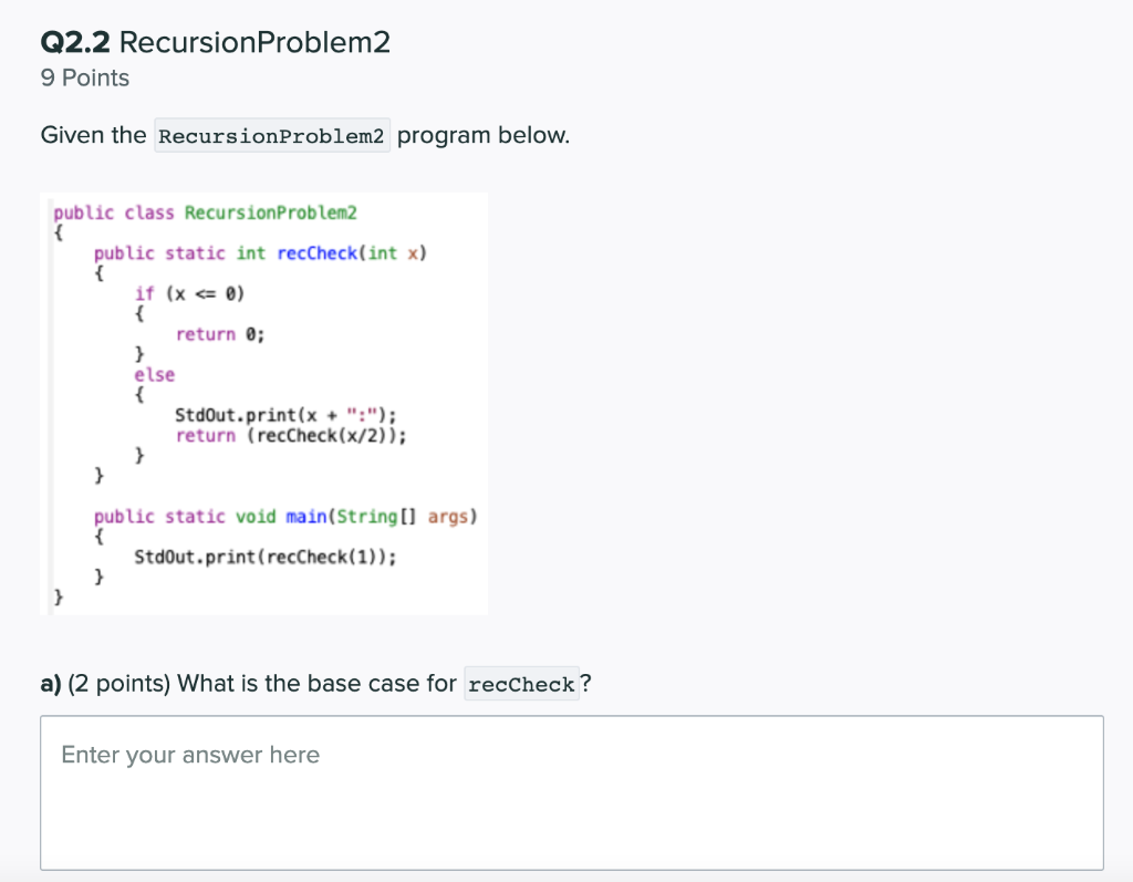 Solved Q2 Recursion 25 Points Q2.1 Recursion Problemi 4 | Chegg.com
