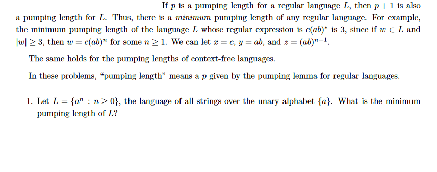 Solved If p is a pumping length for a regular language L, | Chegg.com