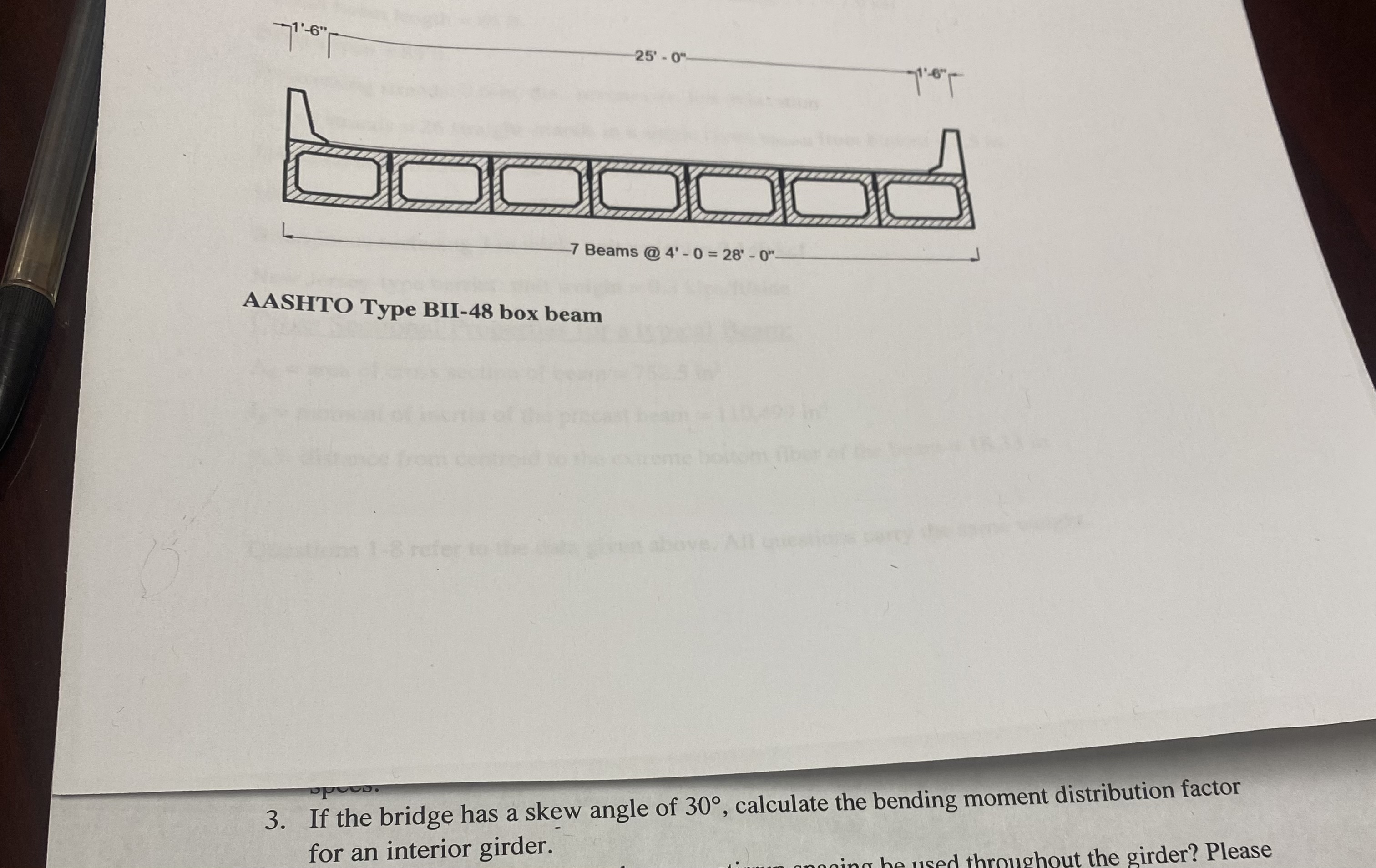 Solved If the bridge has a skew angle of 30°, ﻿calculate the | Chegg.com