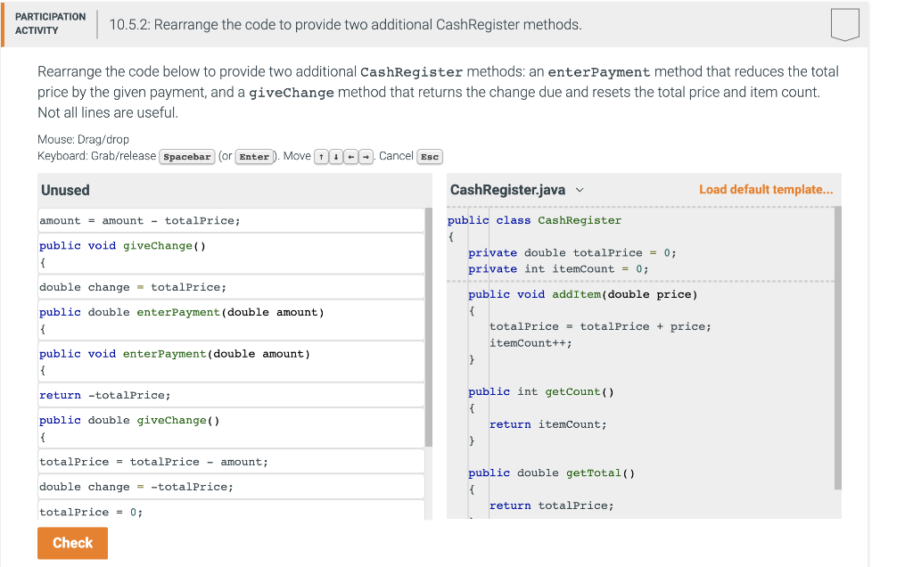 Solved Rearrange the code below to provide two additional | Chegg.com
