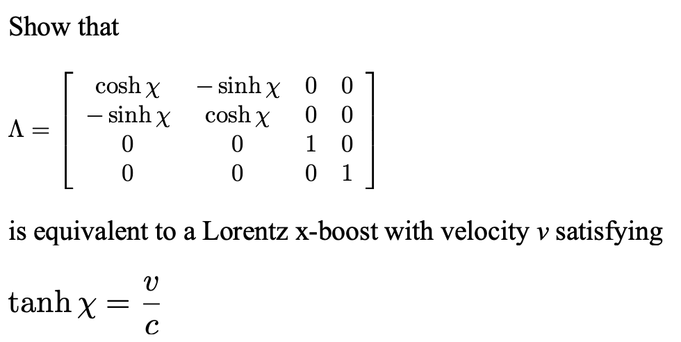 Solved Show that cosh x cosh x A = – sinhx 0 0 – sinhx 0 0 0 | Chegg.com