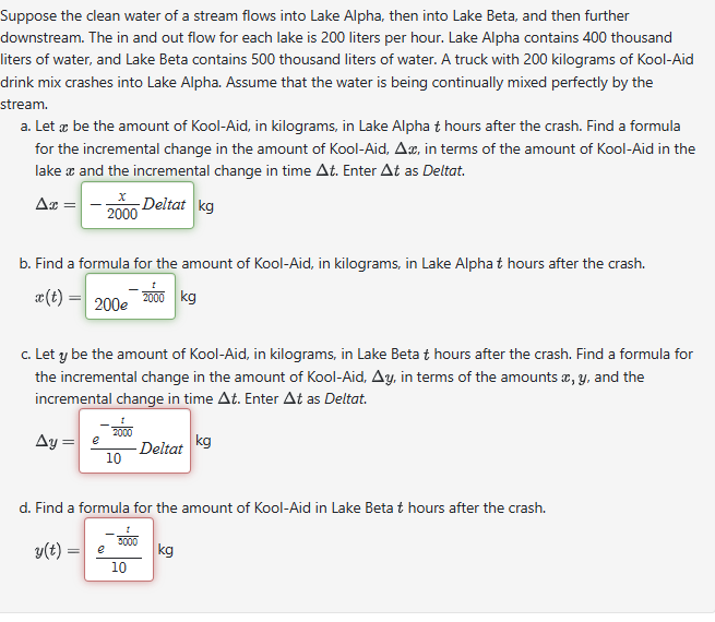 Solved Suppose the clean water of a stream flows into Lake | Chegg.com