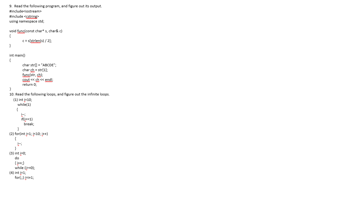 Solved 9. Read the following program, and figure out its | Chegg.com