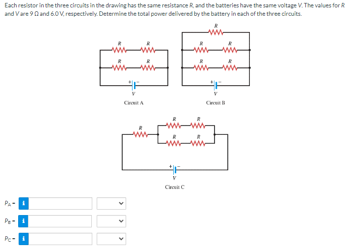 Solved Each resistor in the three circuits in the drawing | Chegg.com