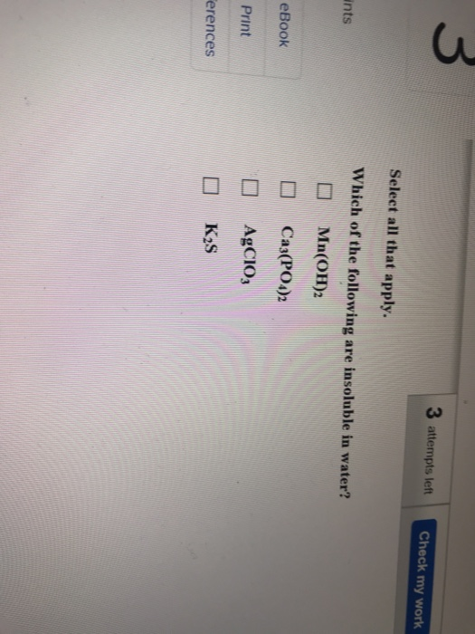 Solved 3 3 attempts left Check my work Select all that apply | Chegg.com