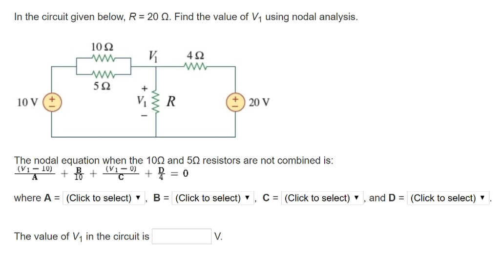 Solved In the circuit given below, R-20 Ω. Find the value of | Chegg.com