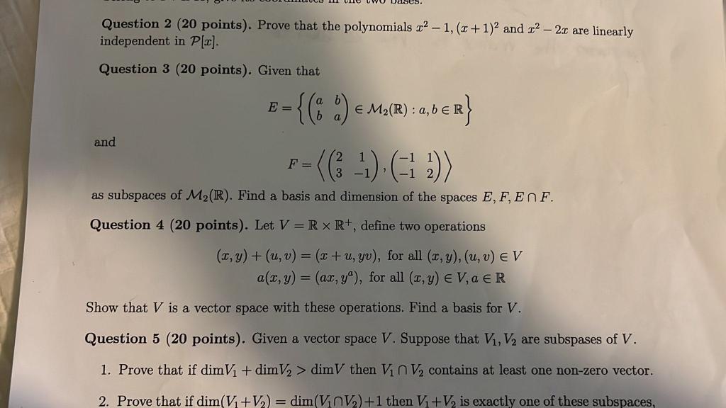 Solved Question 2 (20 points). Prove that the polynomials | Chegg.com