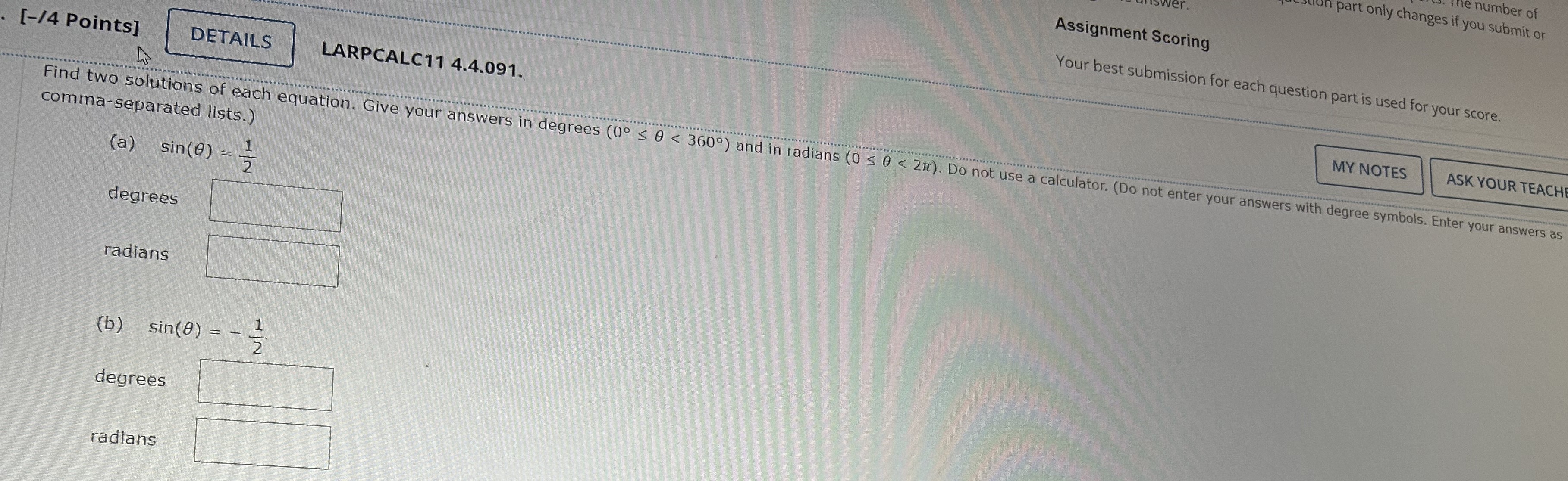 Solved comma-separated lists.) (a) sin(θ)=21 degrees radians | Chegg.com