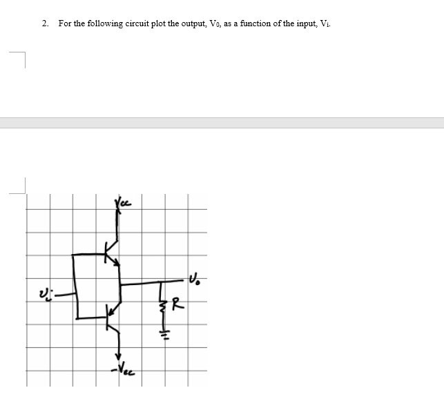 Solved 2. For the following circuit plot the output. Vo, as | Chegg.com