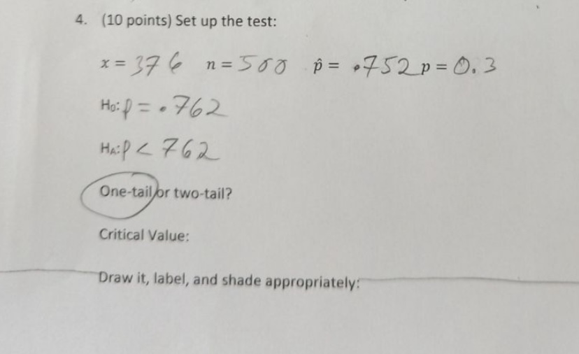 Solved 4. (10 points) Set up the test: | Chegg.com
