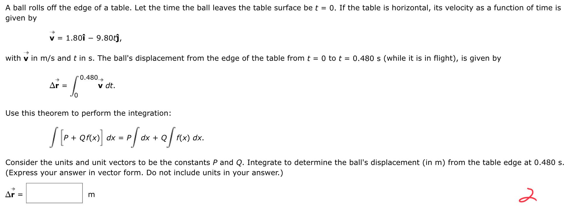 Solved A ball rolls off the edge of a table. Let the time | Chegg.com