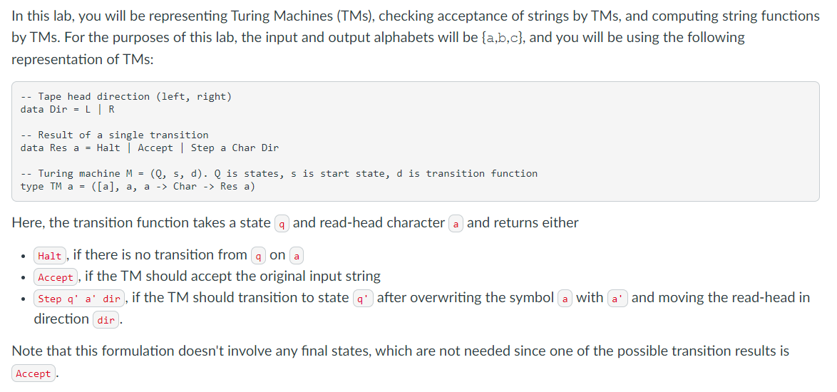 Solved - Tape head direction (left, right) data Dir =L∣R -. | Chegg.com