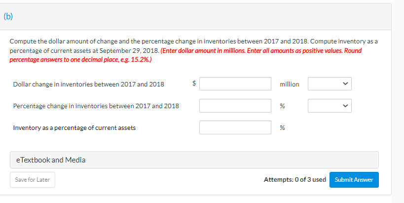 Compute the dollar amount of change and the | Chegg.com