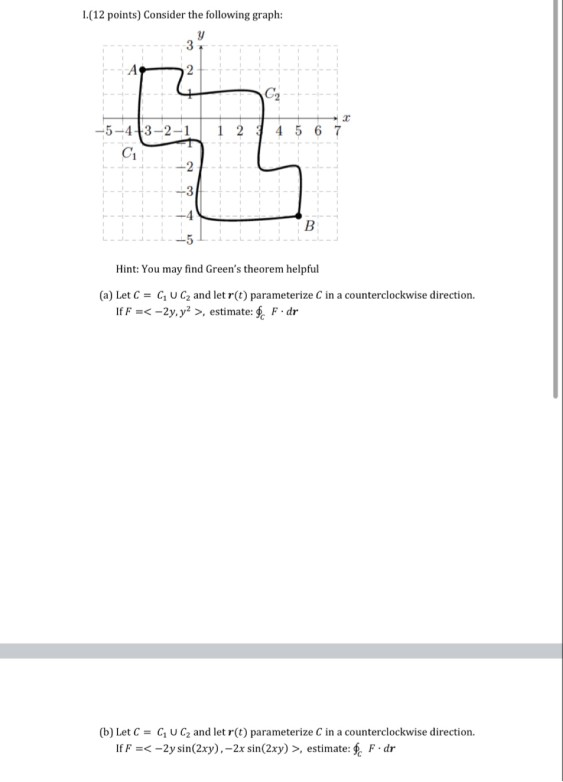 Solved 1.(12 points) Consider the following graph: | Chegg.com