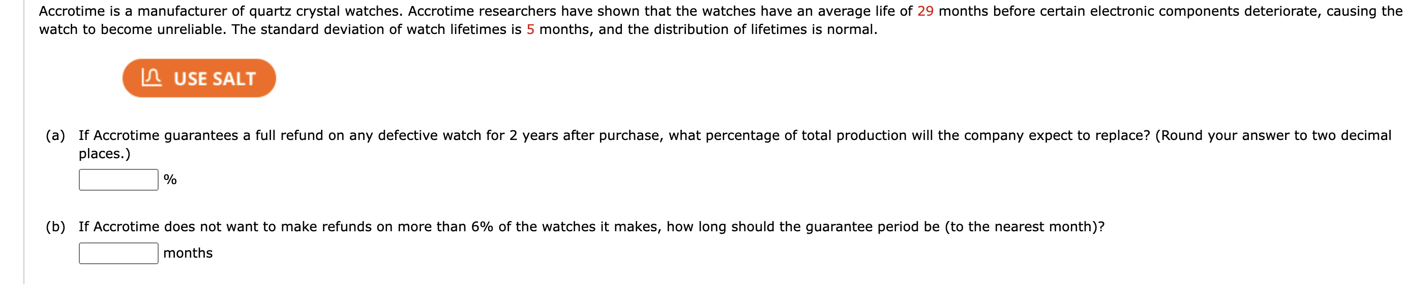 Solved watch to become unreliable. The standard deviation of | Chegg.com